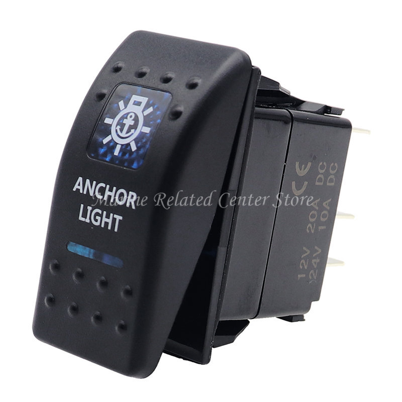 LED Light Rocker Toggle Switch On Off 12V Boat Car Blue Red for Carling ...