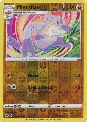 Mienshao Reverse Holo Pokemon TCG Card 104/196 | eBay