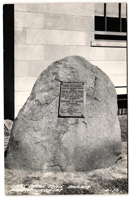 Texas Cattle Trail Boulder Abilene Kansas KS Real Photo RPPC Unposted ...