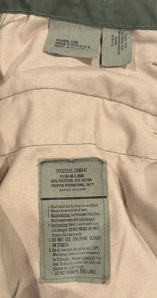 Propper Tactical Cargo Pants Men XXL Long Army Green Workwear 43-47X32-35 Pocket | eBay