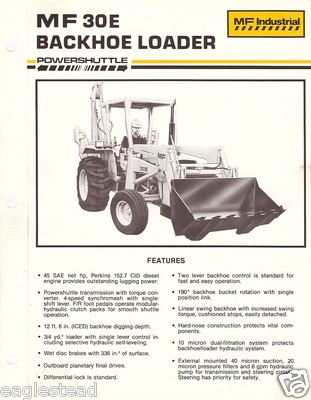 Equipment Brochure - Massey Ferguson - MF 30E - Backhoe Loader - c1985 ...