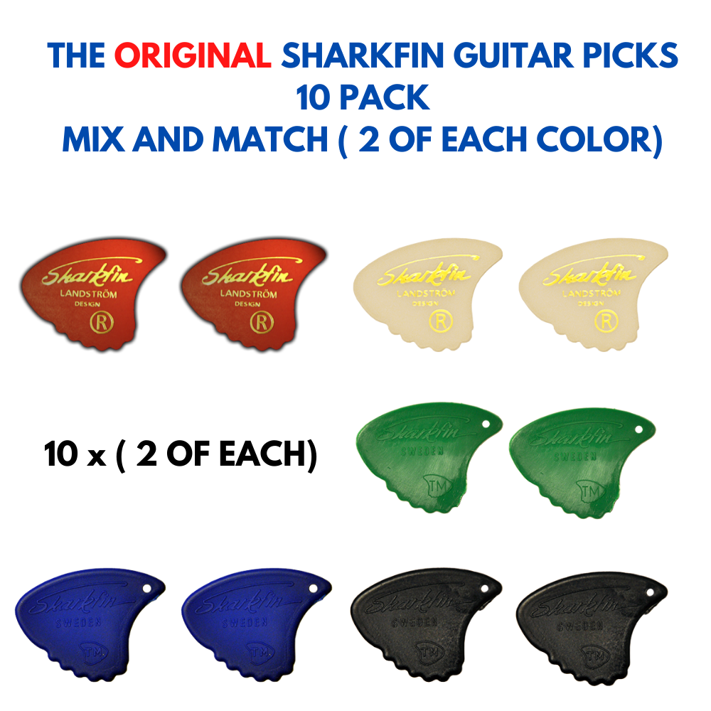 The Original Landstrom Sharkfin Plectrums / Guitar Picks 10 Pack ...
