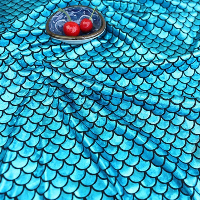 Metallic Mermaid Scale Fabric Stretch Glitter Fancy Costume Decor Foil ...