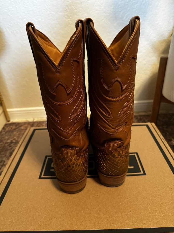 Tecovas “The Brady” Men’s Tan Python Boots Size 10D | eBay