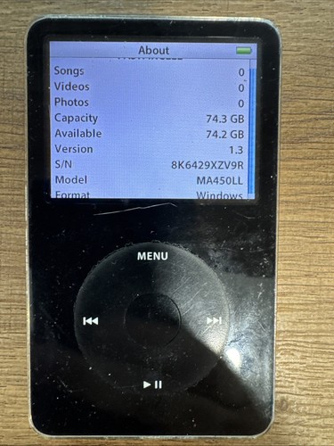 Apple iPod classic 5th Generation Black (80 GB) Works Great ...