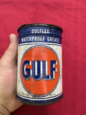 Vintage Gulf Oil Waterproof Gulfex Grease Can | eBay