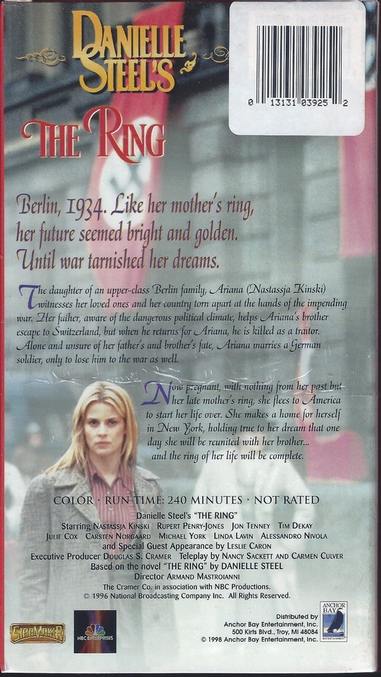 Danielle Steel's The Ring (VHS, 1998) Nastassja Kinski, Rupert Penry ...