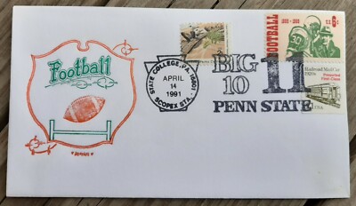 1991 Big 10 Penn State Commemorative USPS envelope, with canceled ...