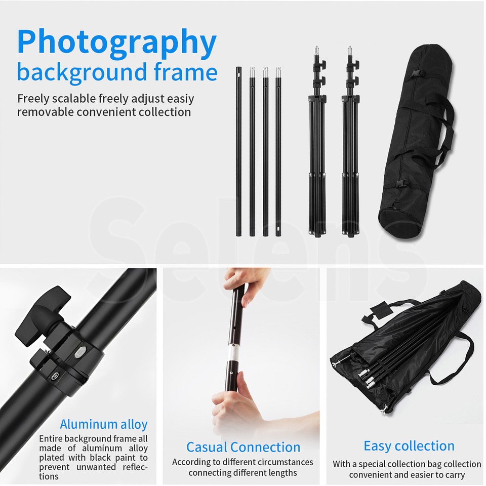10×10ft Large Backdrop Stand Kit Photography Background Studio ...