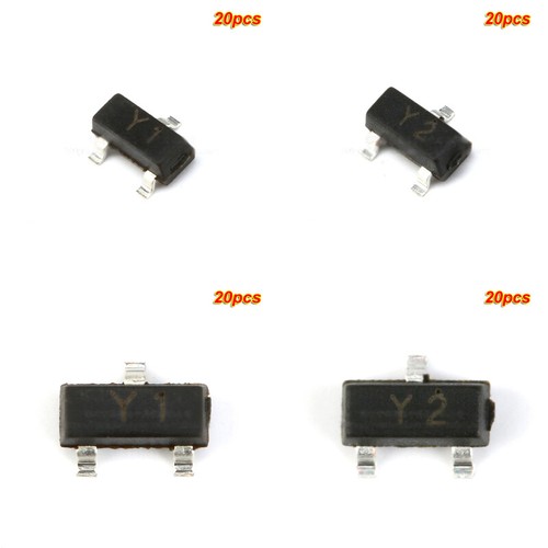 20pcs SMD Transistor SS8050 Y1/SS8550 Y2 Double S high current Triode 1 ...