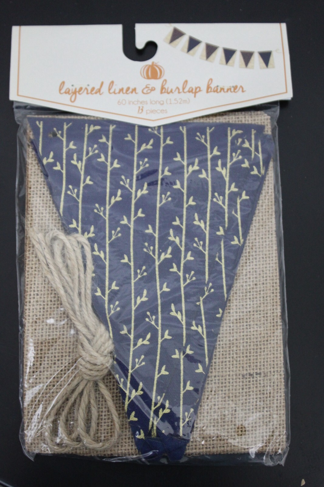 3-SET LAYERED LINEN & BURLAP PENNANT BANNER Party Decor Autumn ...