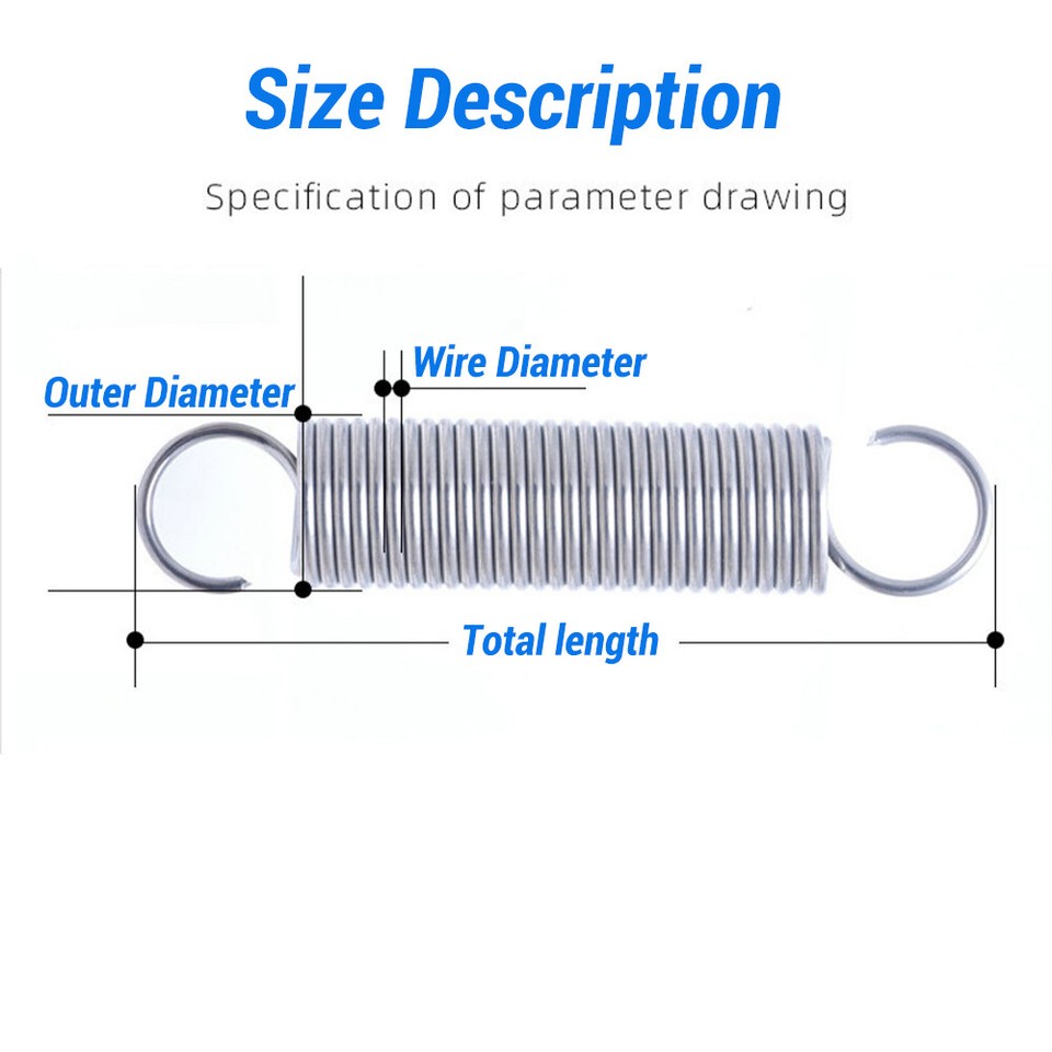 With Hook Extension Tension Spring Wire Dia 1.2mm stainless steel ...