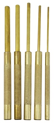 5 Piece 8" Long Drive Pin Punch Set with Knurled Handles | eBay