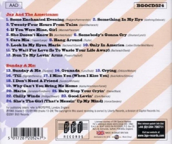Jay and the Americans/Sunday and Me by Jay & the Americans (CD, 2001 ...