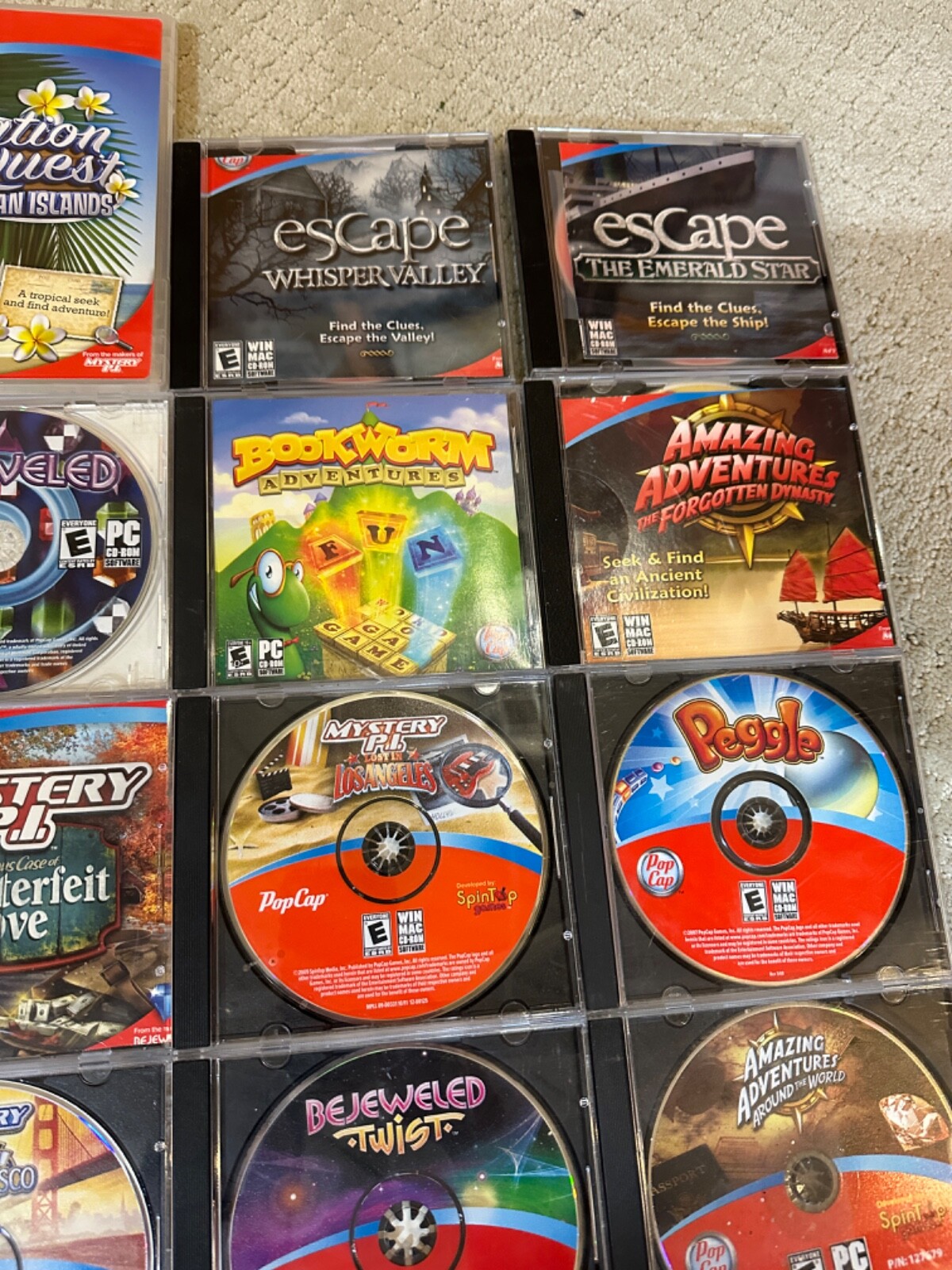 Pop Cap PC Games Mystery PI Hidden Object Puzzle Active Vegas Heist Lot ...