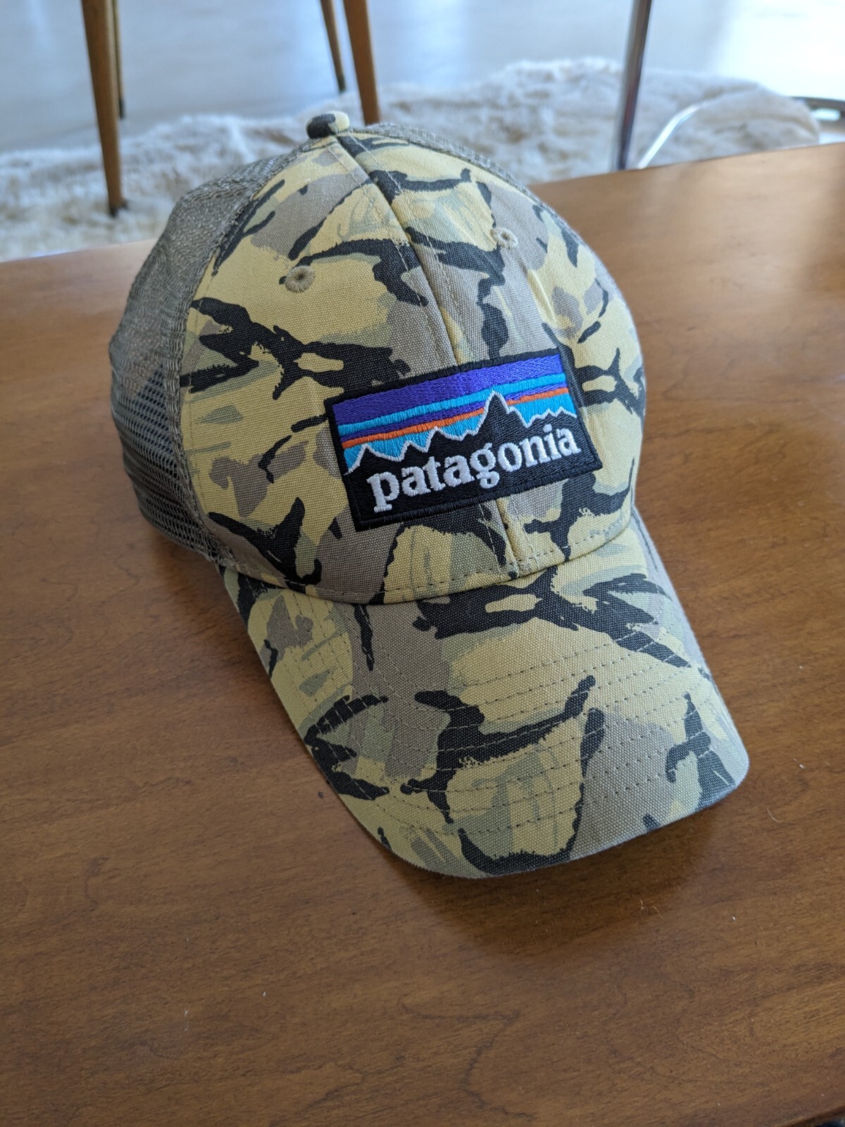 Patagonia Hat Men's One Size Trucker Cap Green Camo Big Logo Mesh Snap ...