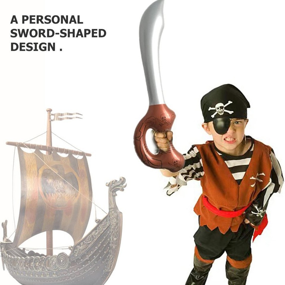 6 Pcs Funny Pirate Swords Toy Pvc Inflatable Props Playthings Cartoon ...
