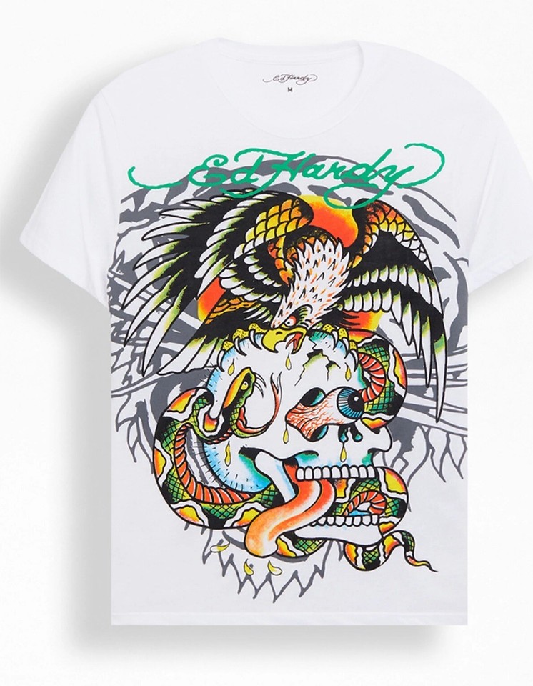 Ed Hardy Shirt Mens Large Graphic Eagle Layered Tiger Battle Skull Tee NWT NEW | eBay