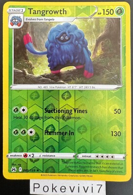Carte Pokemon TANGROWTH 005/159 Rare REVERSE Crown Zenith EB12.5 ...