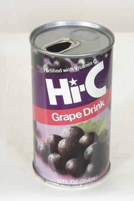 Hi-C Grape Drink Soda Can -12oz S/Steel Juice Tab | eBay