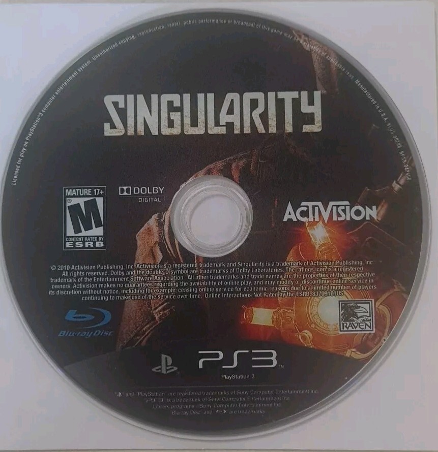 Singularity Sony PlayStation 3 2010 PS3 Authentic disc only tested - US ...