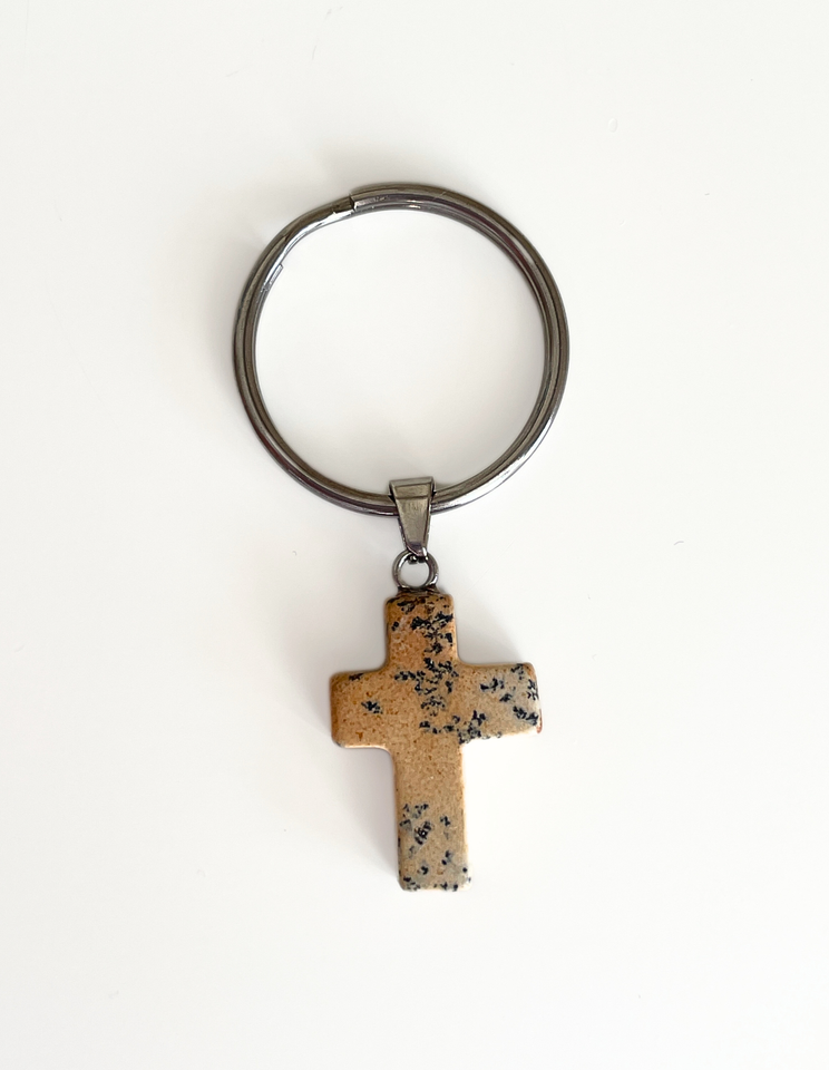 Gemstone Cross Stainless Steel Keychain - Enhance Style and Well-Being ...