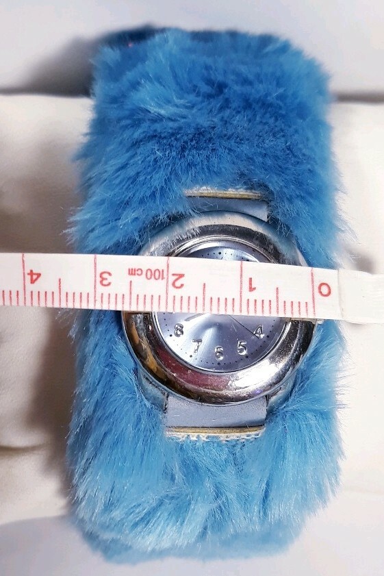 Women Oui Art Bee Watch Faur Fux Blue Band Silver Case Easy to Read ...