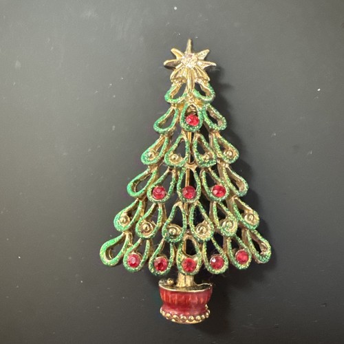 Vintage MONET Christmas Tree Brooch 2.5” Tall Will Come Gift Wrapped In ...
