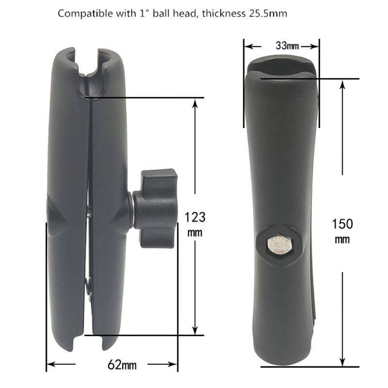 150mm Short Long Double Socket Arm for 1 Inch Ball Bases for Camera ...