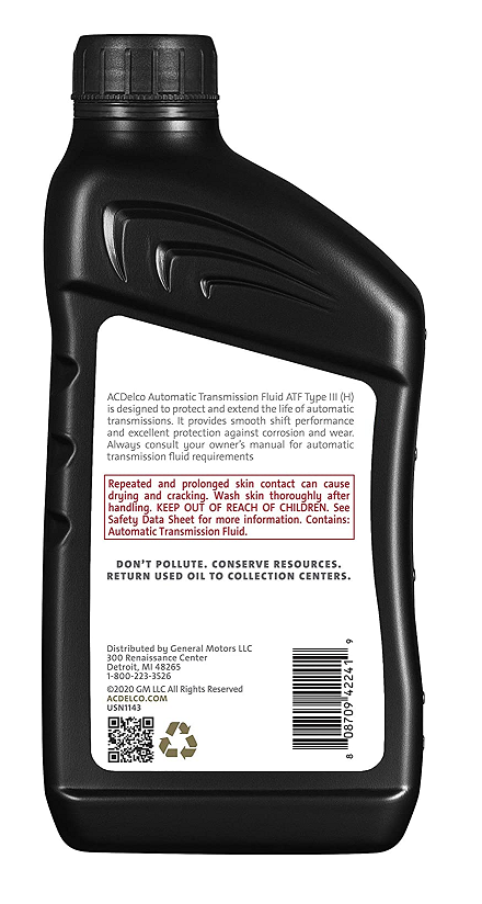 ACDelco ATF Type III (H) Automatic Transmission Fluid 6 Quart (10-9240 ...