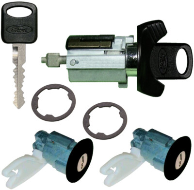 Ford Ignition Switch Lock Cylinder + Pair (2) Door Lock Cylinder W/2 ...