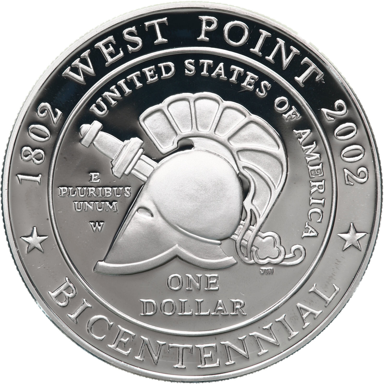 2002 W West Point Bicentennial Proof Commemorative 90% Silver Dollar ...