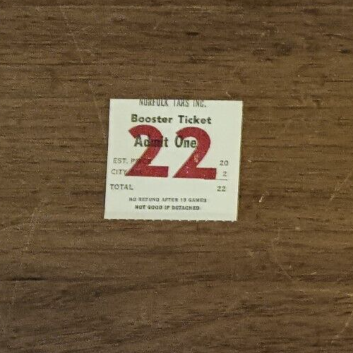 1954 Norfolk Tars Baseball Booster Ticket Piedmont League Virginia | eBay