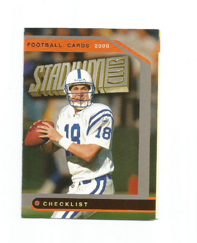 PEYTON MANNING (Indianapolis Colts) 2000 TOPPS STADIUM CLUB FOLD-OUT ...
