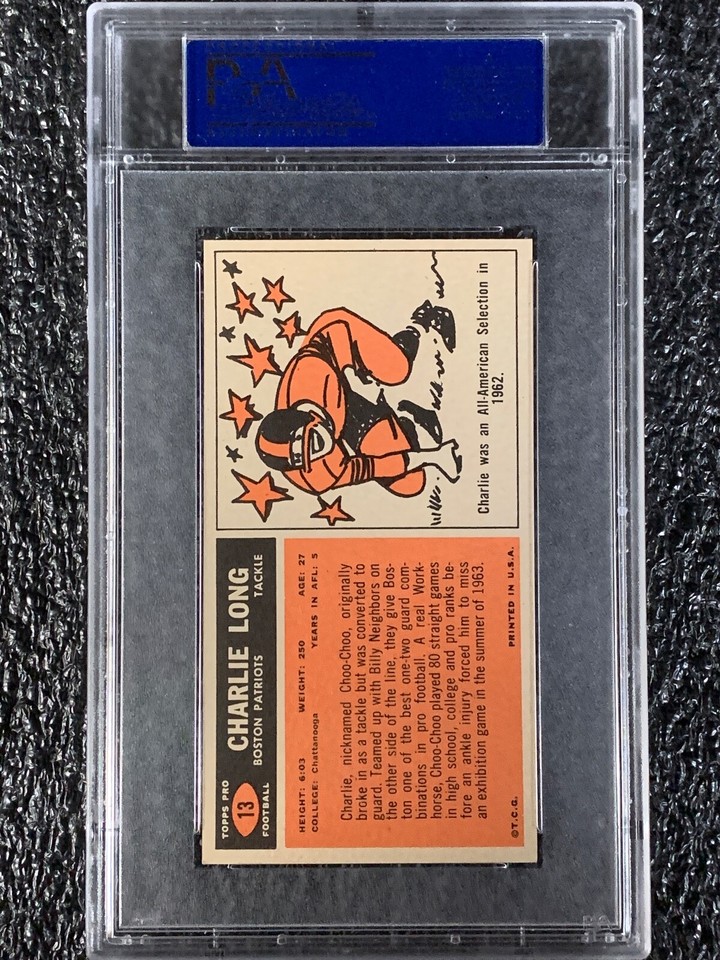 1965 Topps Football #13 Charlie Long PSA 7 | eBay