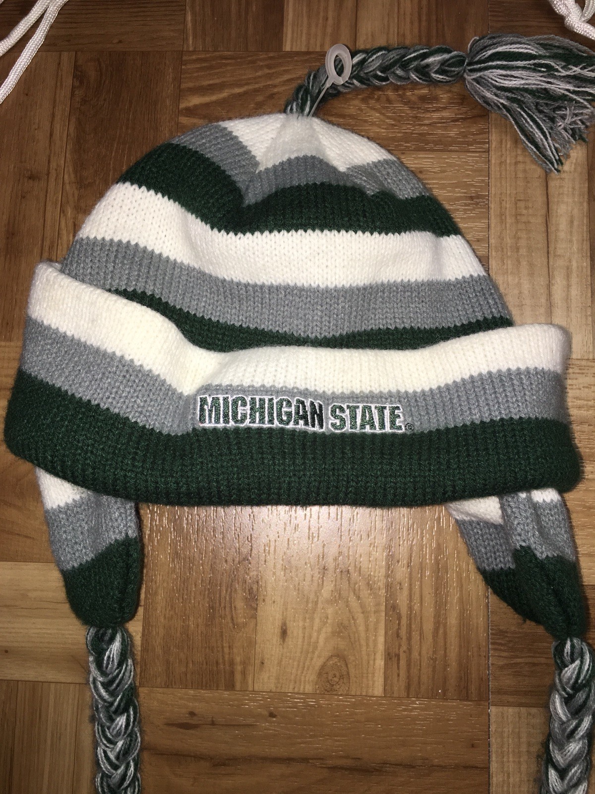 MSU Michigan state Spartans Hat winter hat cap beanie tassels 6 NCAA-1 ...