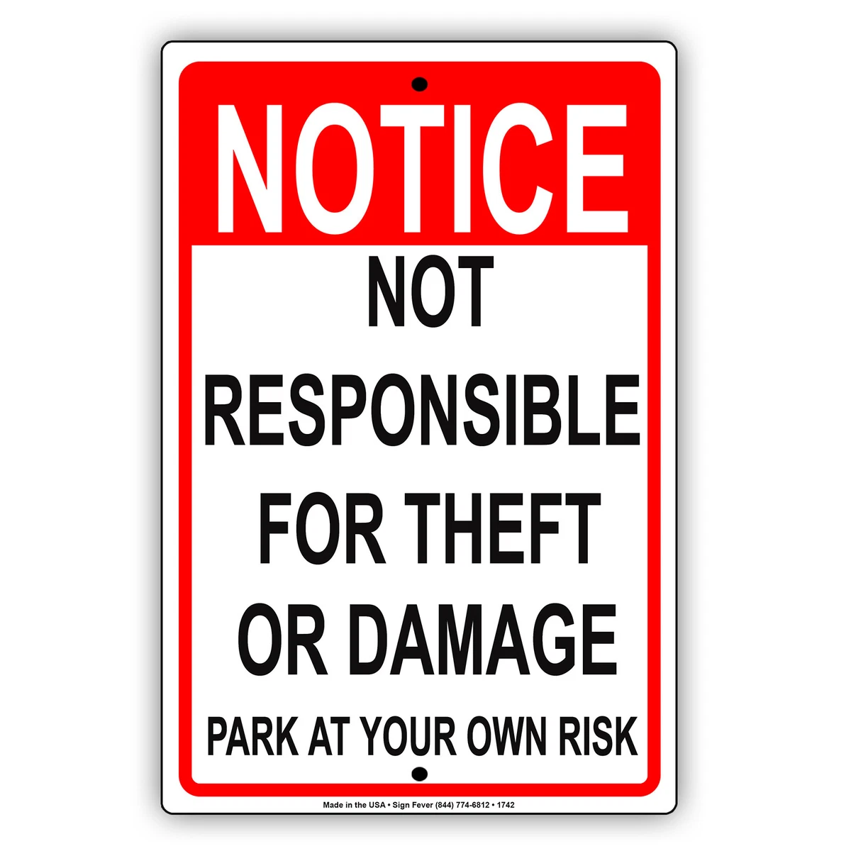 No Damage Sign