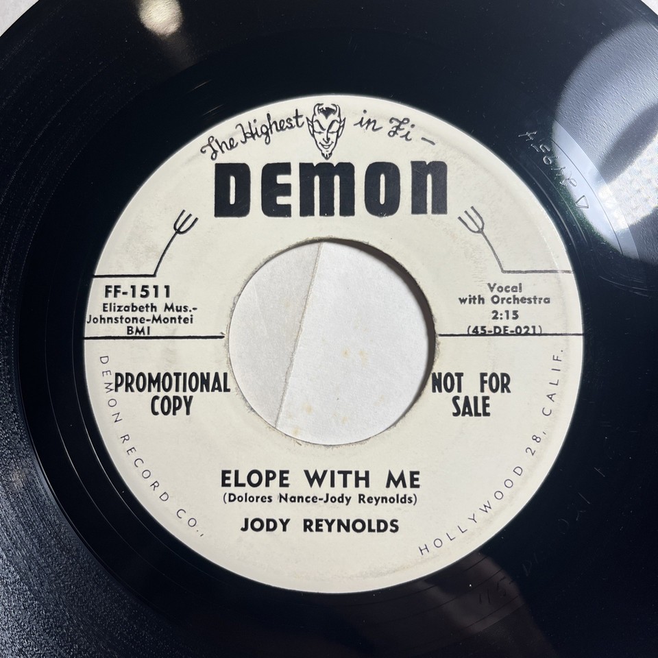 Rocker 45 Rpm Jody Reynolds Demon Closin’in/Elope With Me + Tight ...