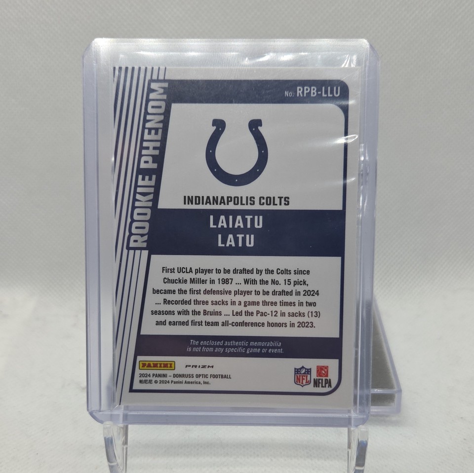 2024 Donruss Optic #25 Laiatu Latu Rookie Phenoms Blue Hyper ...