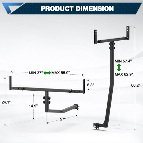 Truck Bed Extender Trailer Mount 2-in-1 Adjustable Extension Rack for ...