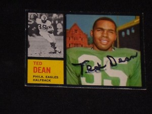 TED DEAN 1962 TOPPS SIGNED AUTOGRAPHED CARD #117 PHILADELPHIA PHILLIES ...