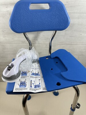 Shower Chair Bath Seat With back, Cushions, And Suction Cup Handle ...
