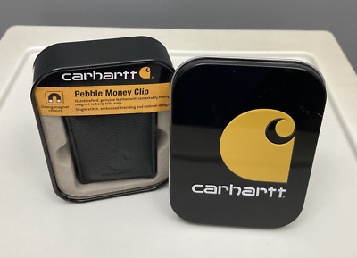 New Carhartt Pebble Money Clip Leather Magnet Closing New Open Box | eBay