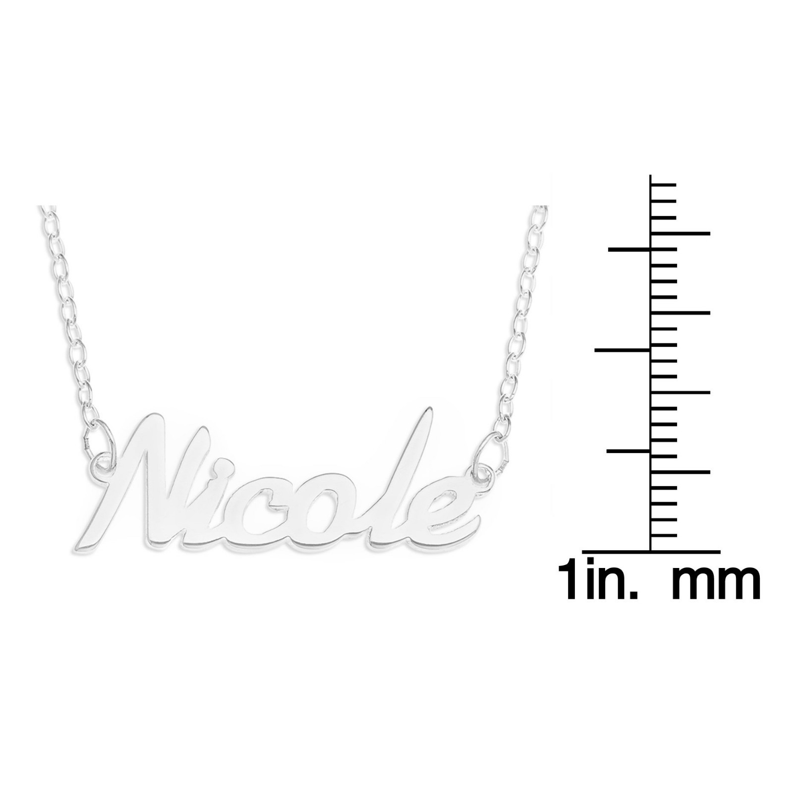 "Nicole" Name Necklace Sterling Silver Rolo Chain Pendent ...