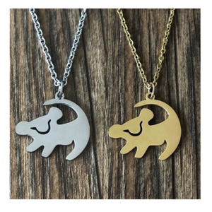 The Lion King Simba Necklace Silver/Gold Disney Film Ladies Girls ...