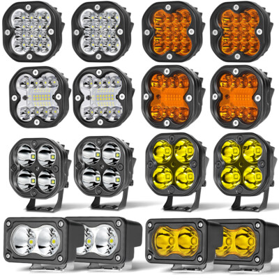 2x 3inch LED Cube Pods Work Lights Offroad SUV Truck Driving Spot Flood ...