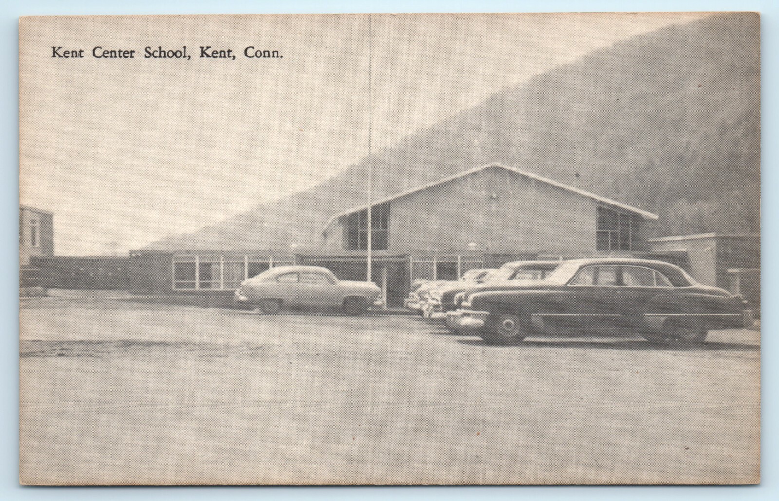 POSTCARD Kent Center School Connecticut Old Automobiles | eBay
