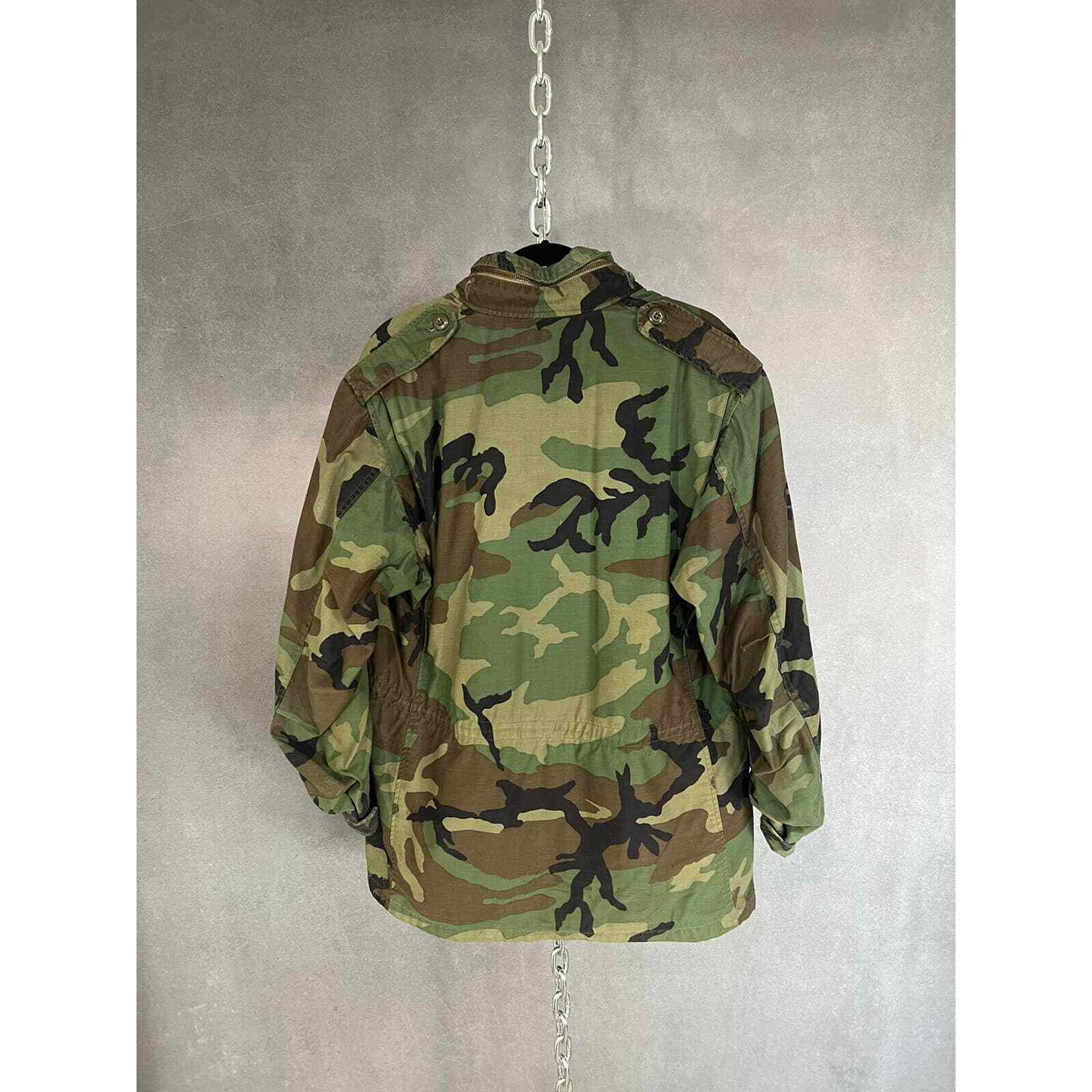 Vintage usmc stenciled woodland camo jacket rare - Gem
