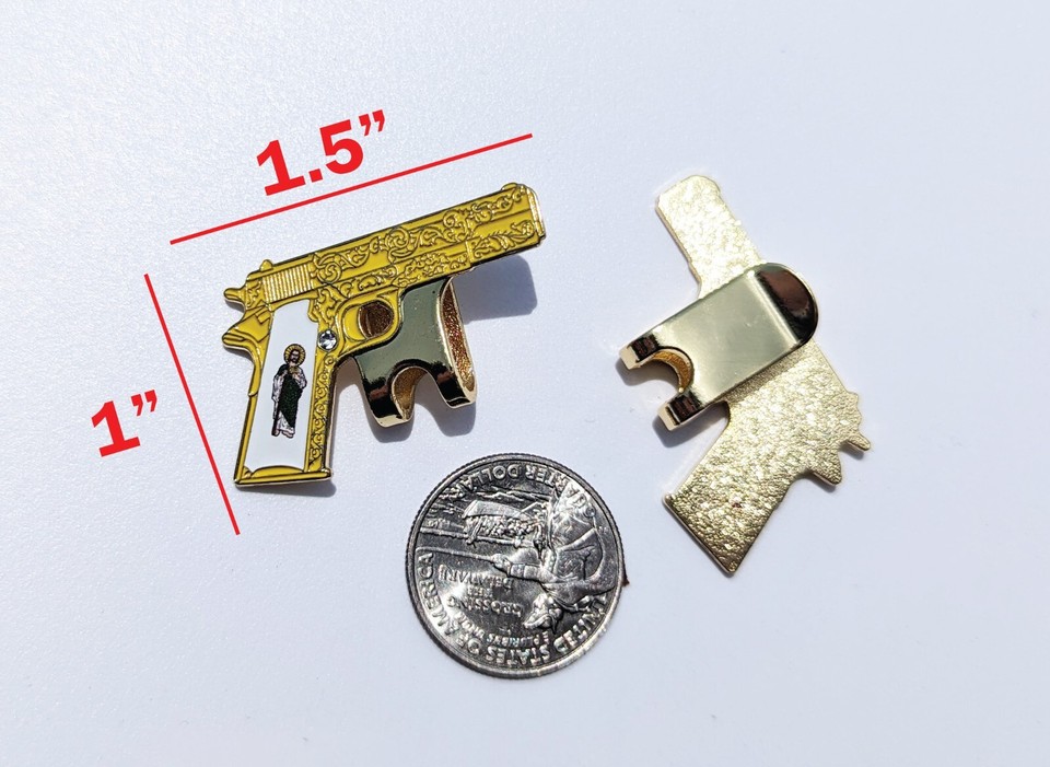 Pin Gun with St Jude Pin For Caps Clothing Enamel Badge San Judas ...