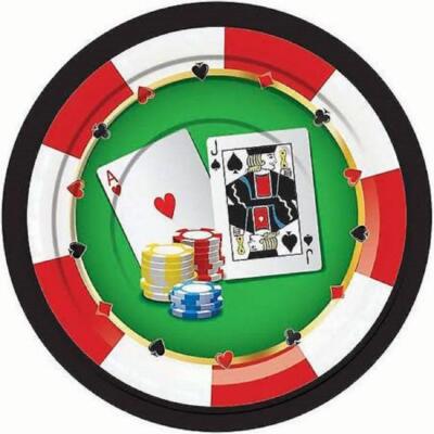 Casino Night Decor Las Vegas Prom Gambling Theme Party 7" Paper Dessert ...